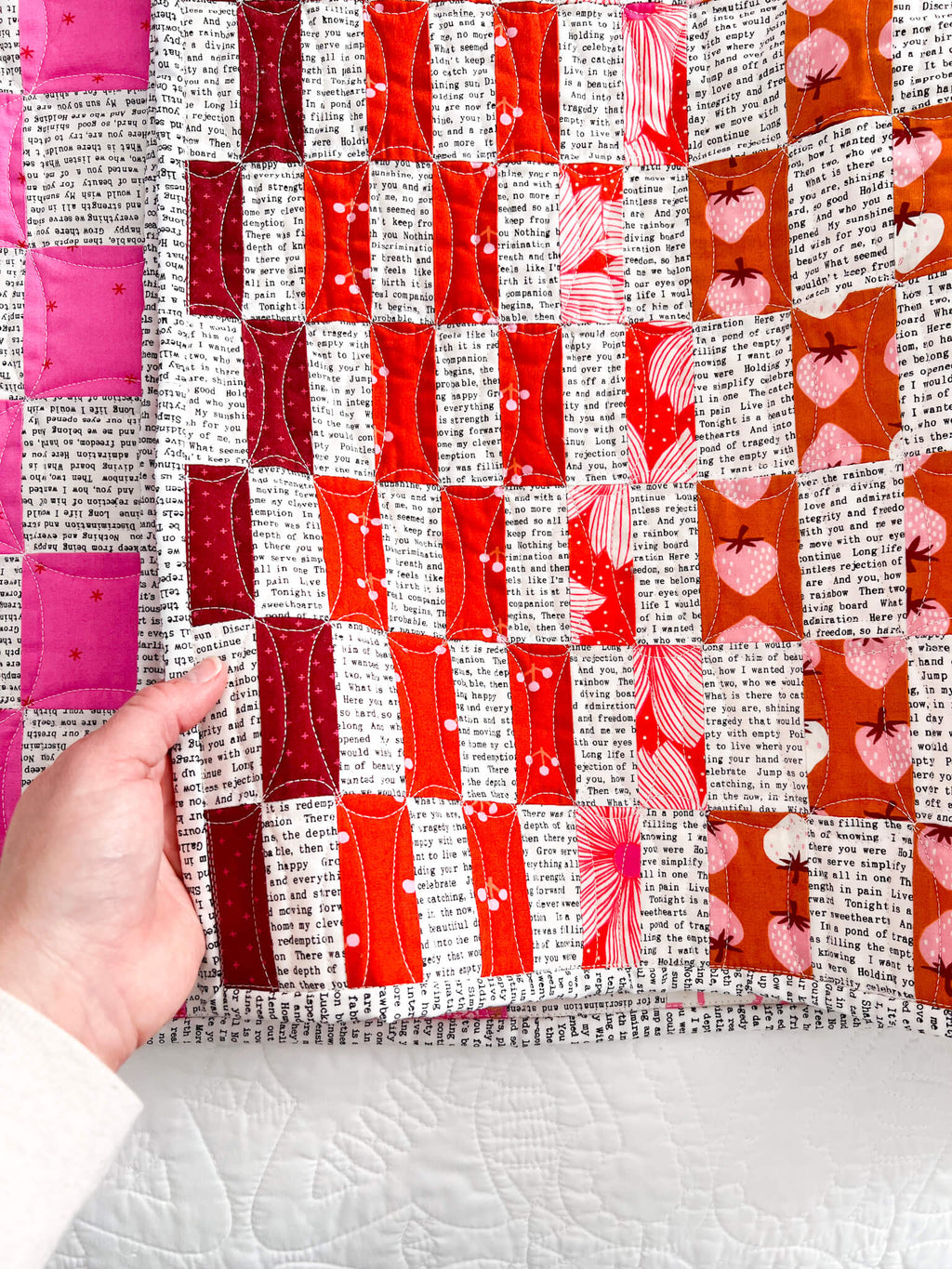 Illusion Quilt - Ruby Star and Text Version – modernhandcraft