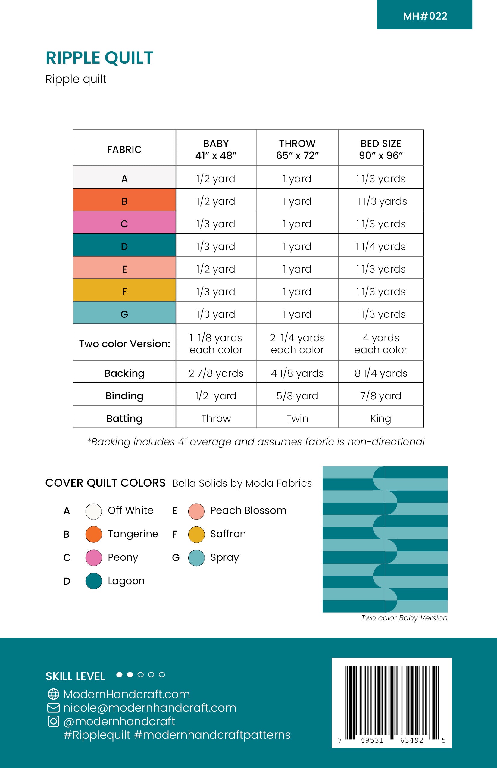 Ripple Quilt Printed Pattern – modernhandcraft