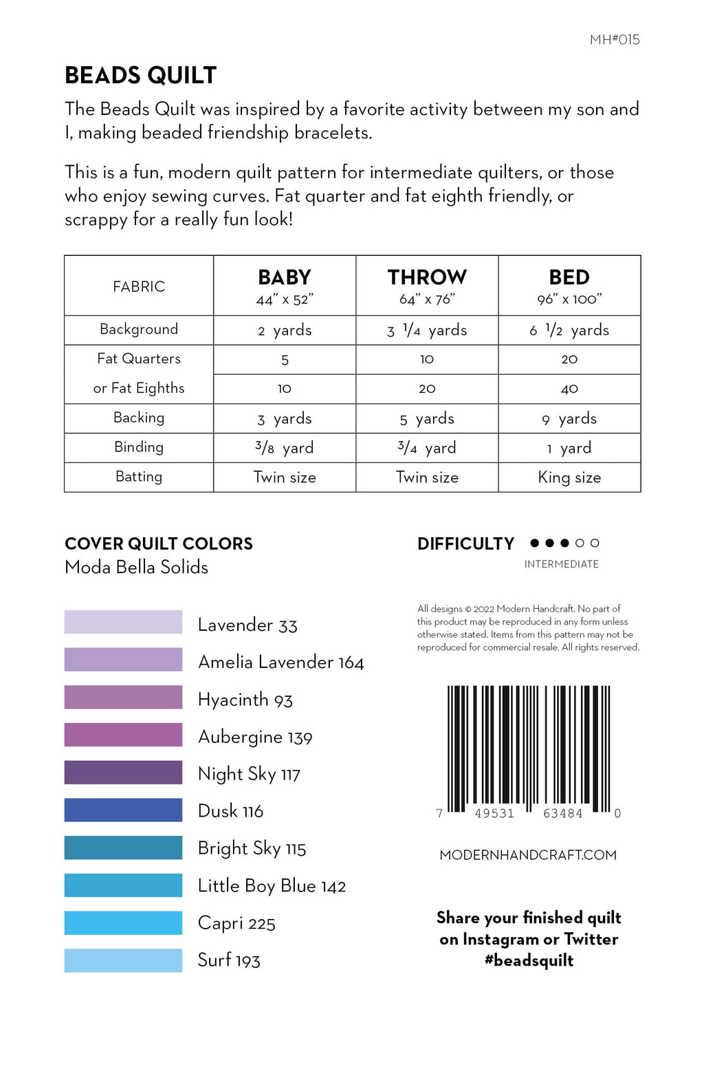 Beads Quilt PDF Pattern – modernhandcraft