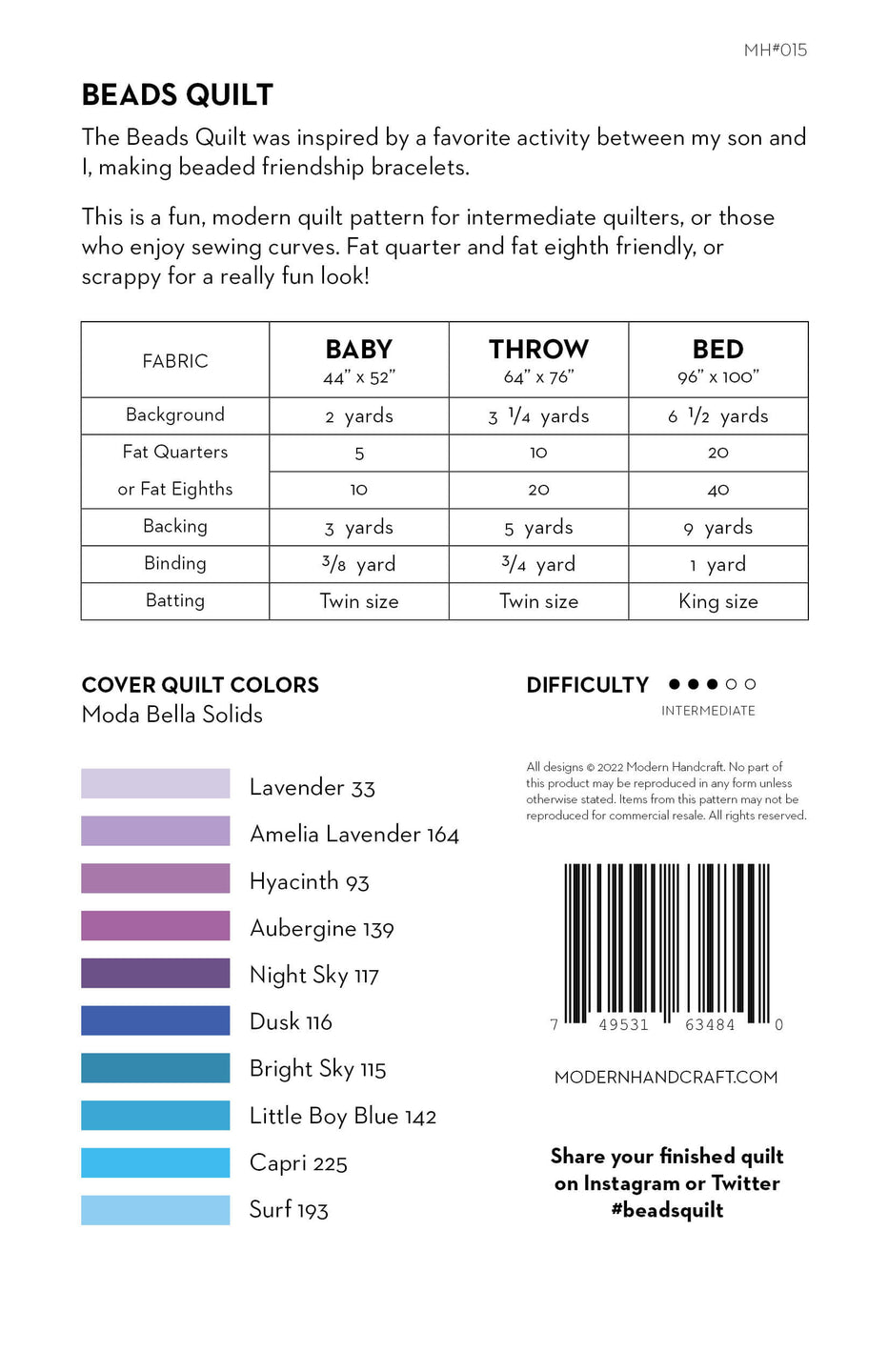 Beads Quilt PDF Pattern – modernhandcraft