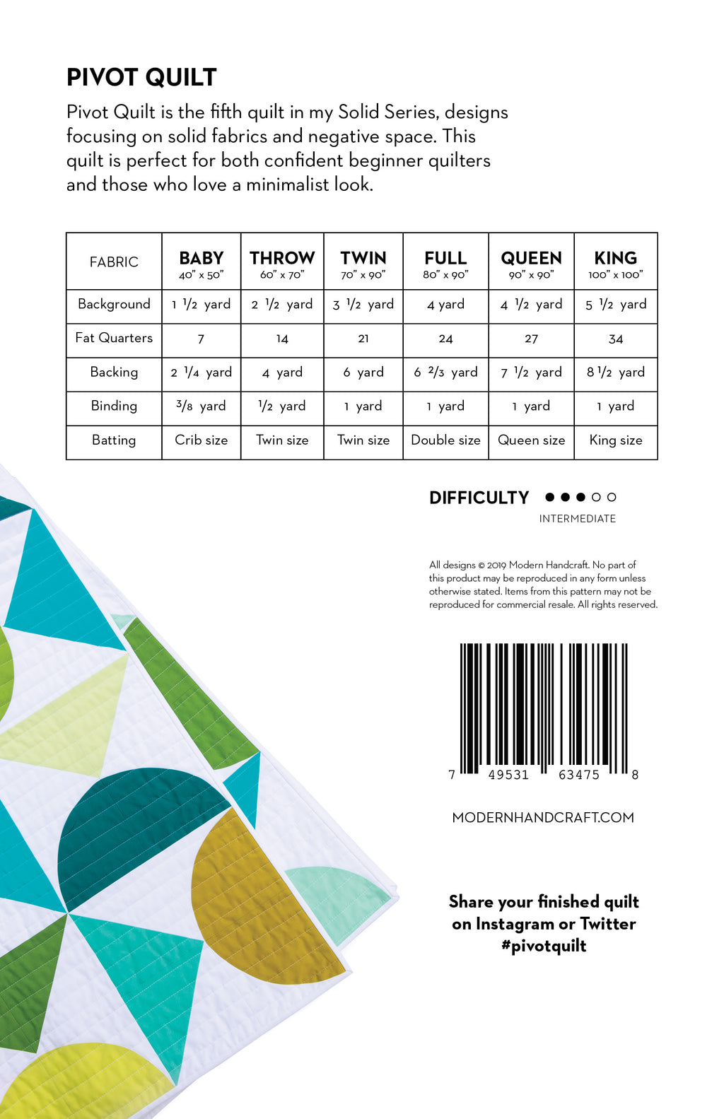 Pivot Quilt PDF Pattern – modernhandcraft